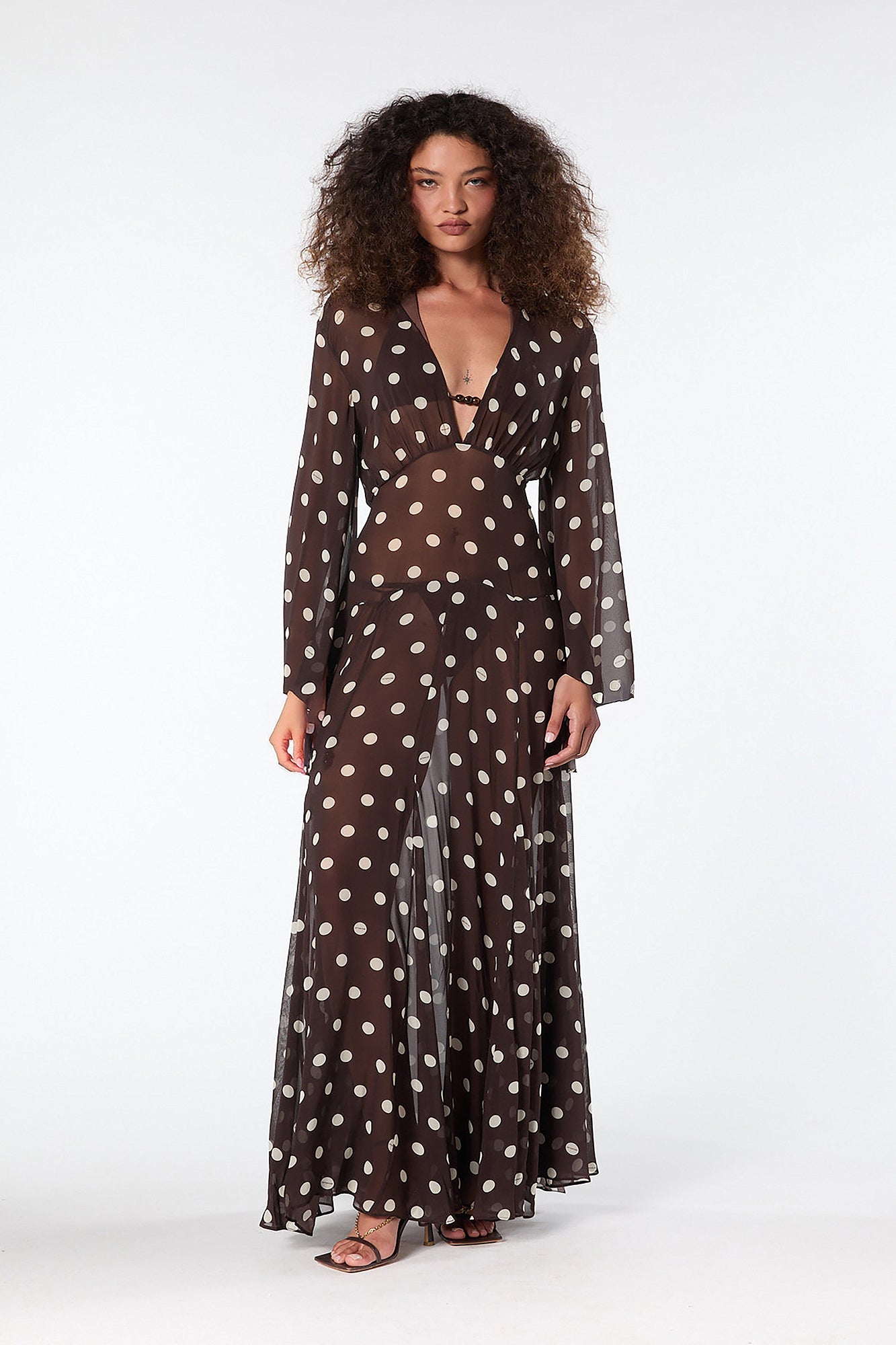 MARELLA DRESS - ESPRESSO IVORY POLKA DOT – NICHOLAS