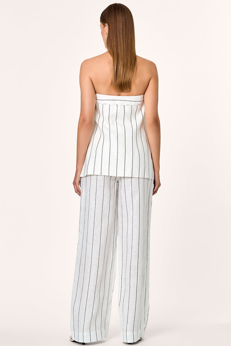 Calista Pant - Milk Black Pinstripe – NICHOLAS